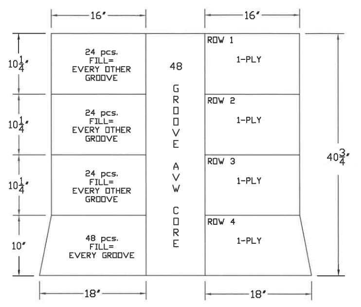 AVW 41" Side Brush Replacement Foam - Green